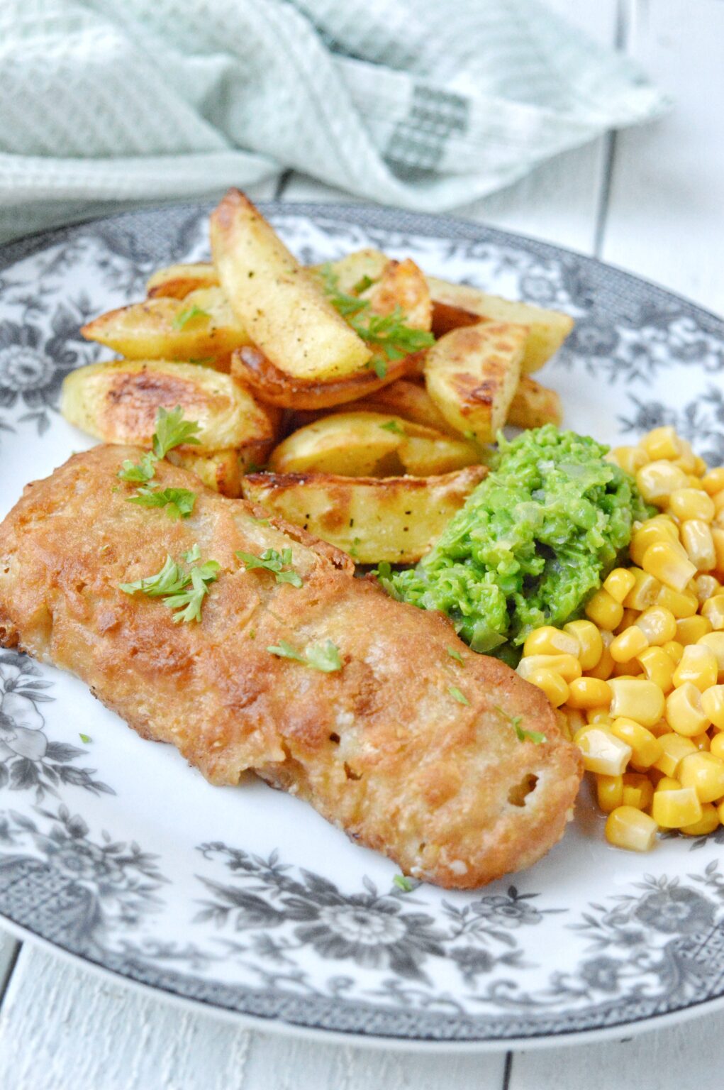Stekt fisk & potatis med ärtröra