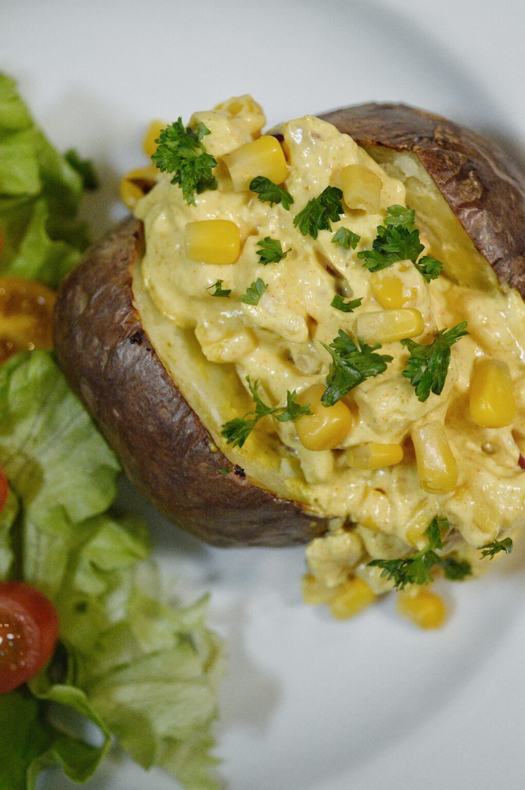 Bakad potatis med kycklingröra